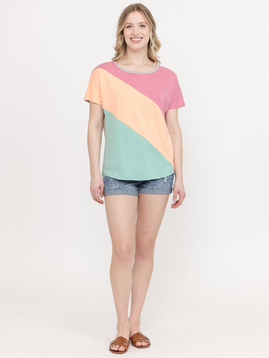 Women's Multi Colour Block Top Warehouse One