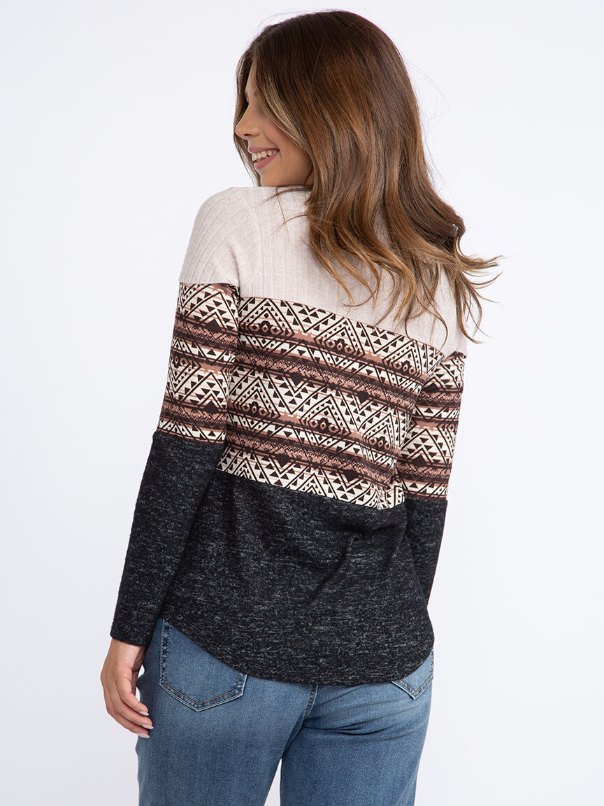 Women's Geo Colour Block Top Warehouse One