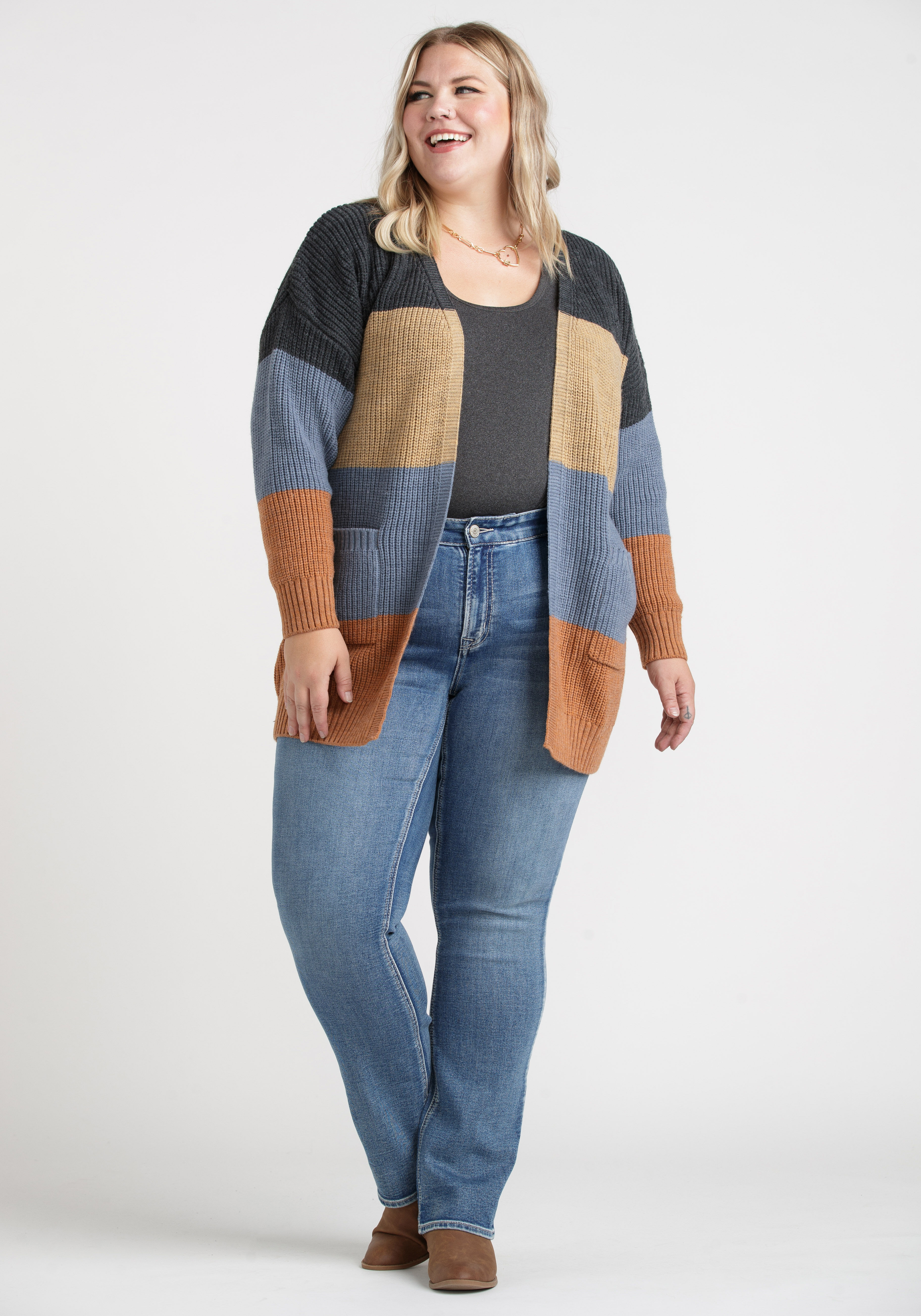 Women's Colour Block Cardigan Warehouse One