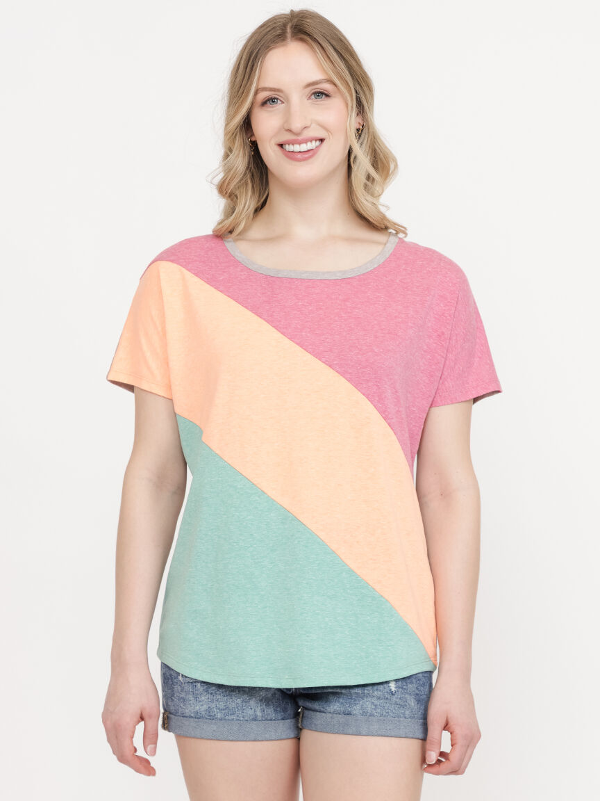 Women's Multi Colour Block Top Warehouse One