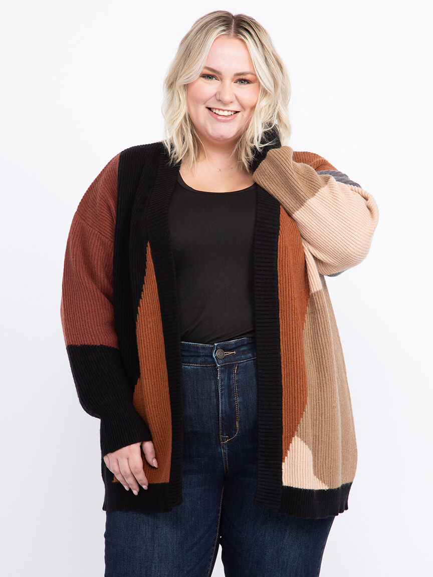 Women's Colour Block Cardigan