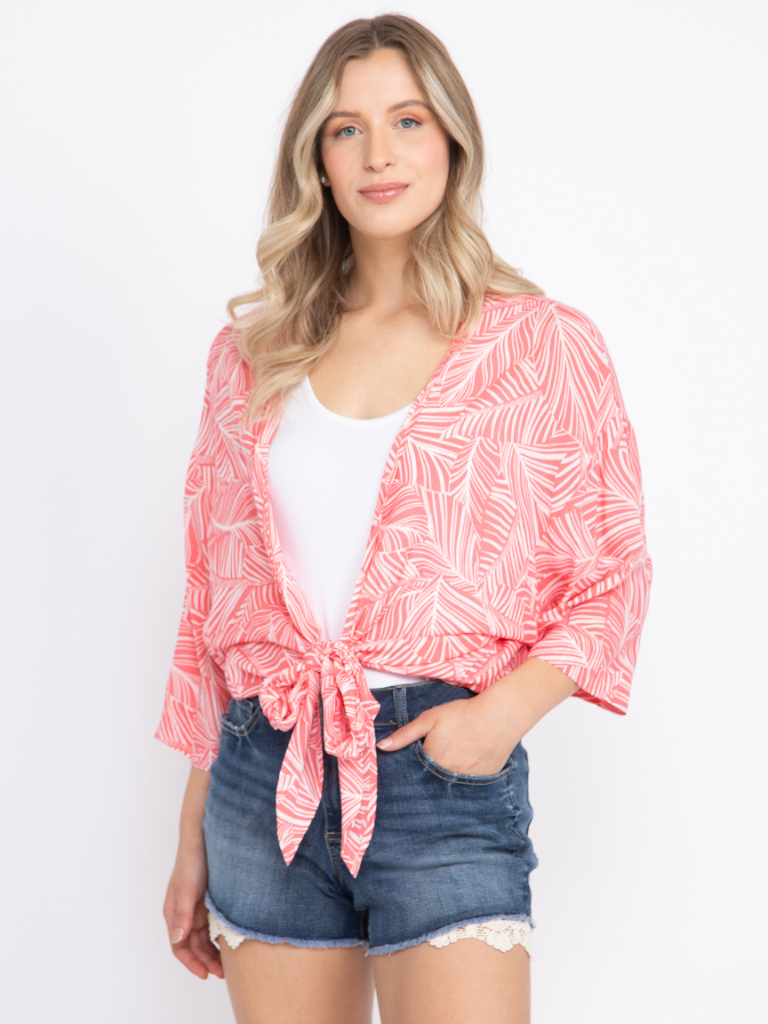Womens Tropical Tie Front Wrap