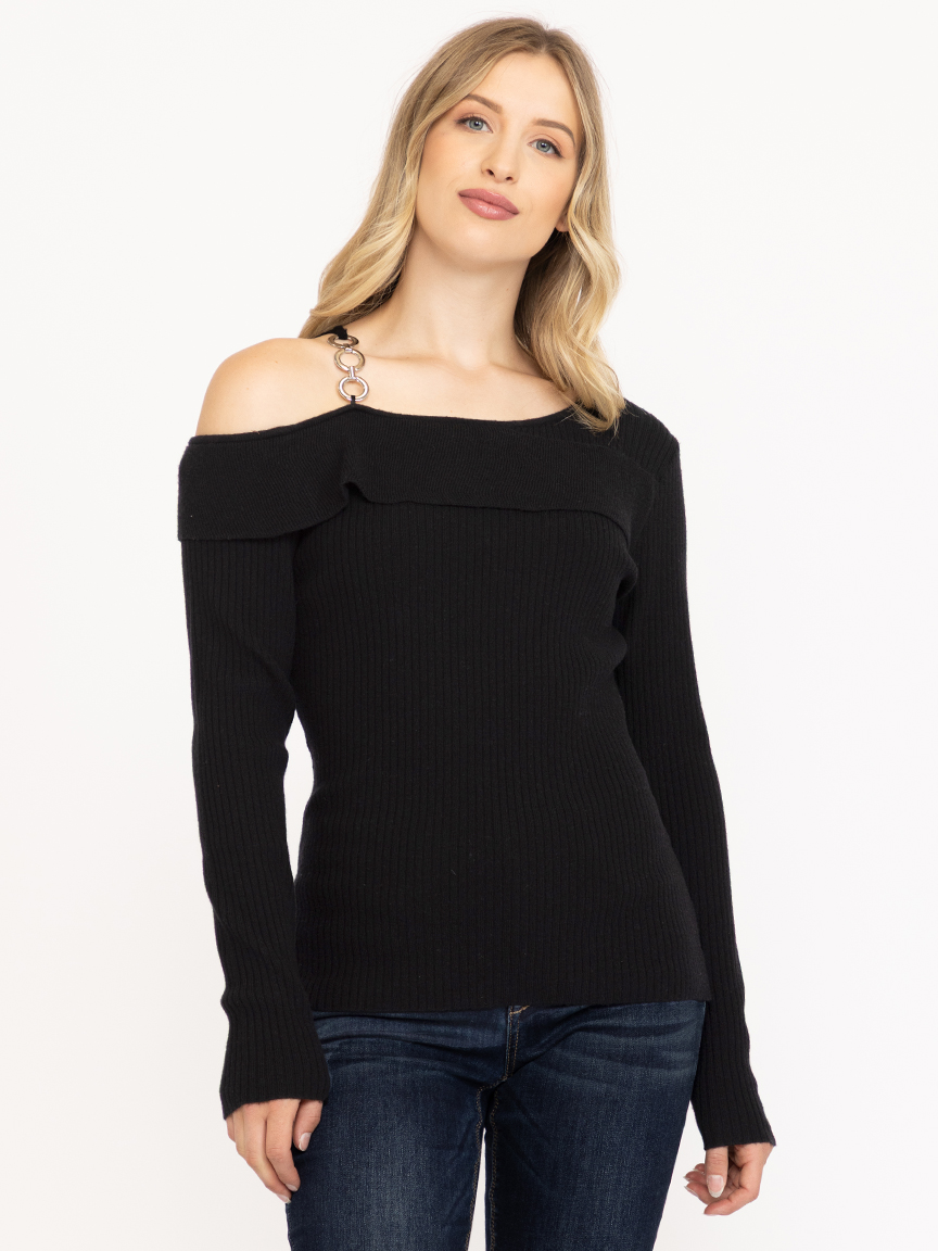 Women's Cold Shoulder Sweater Warehouse One