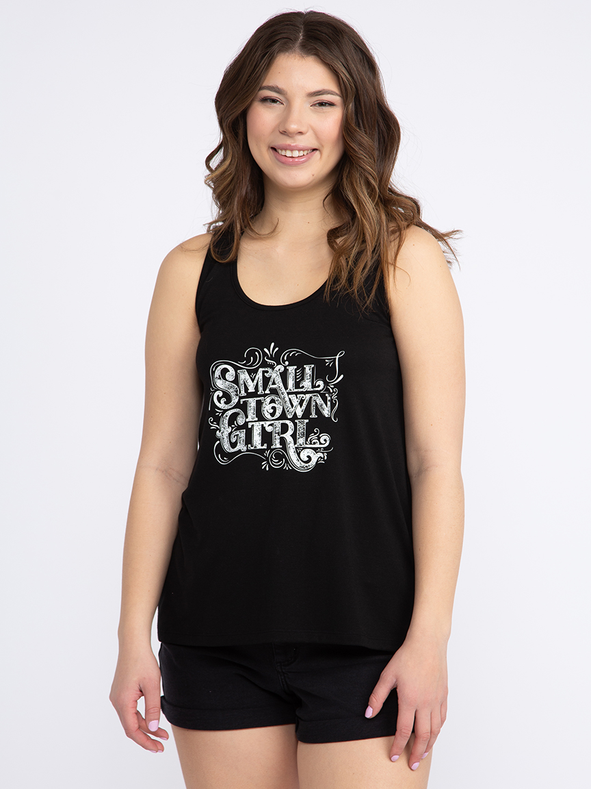 Women's Small Town Girl Racerback Tank Warehouse One