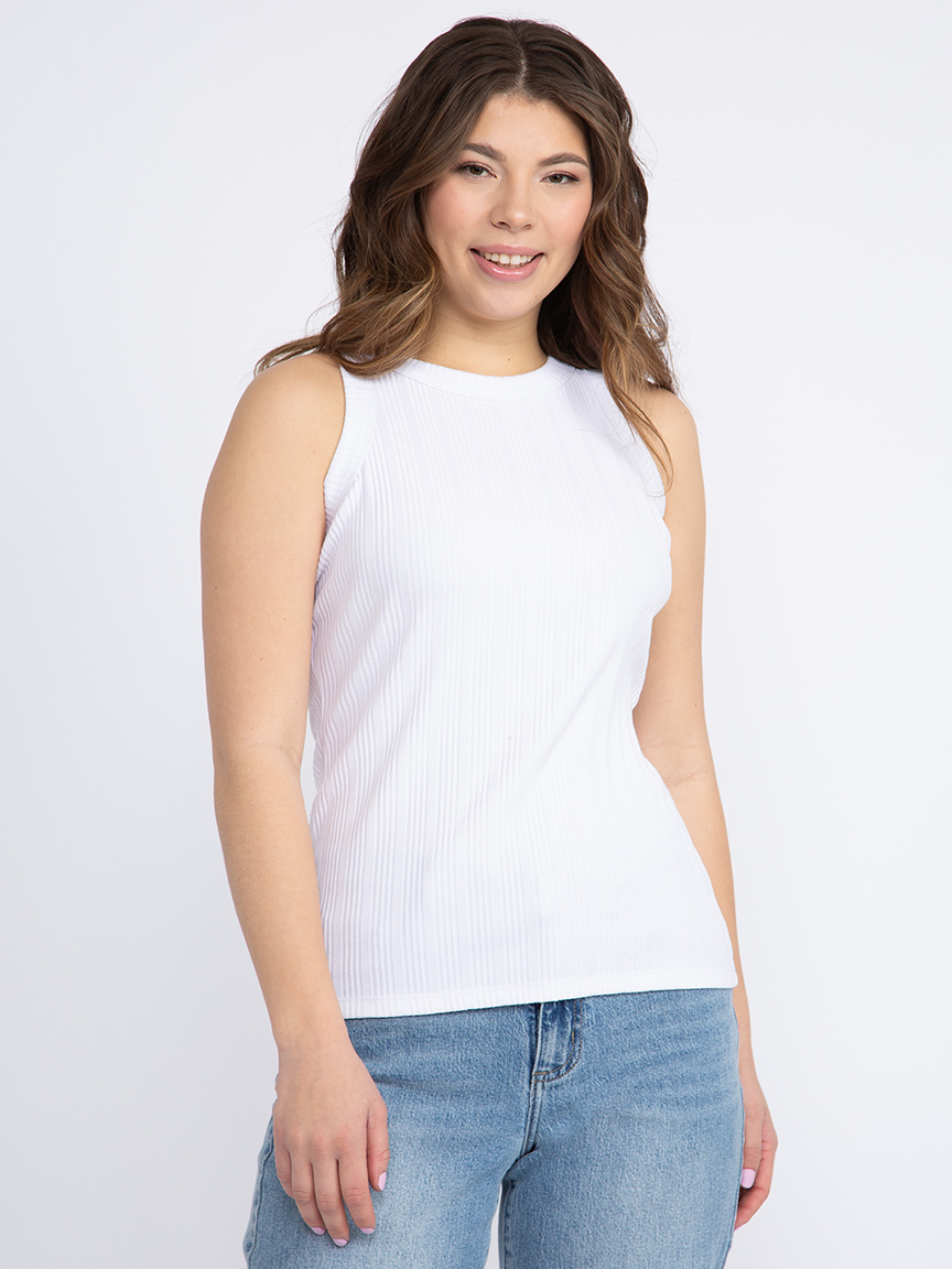 Women's Rib Crew Neck Tank Warehouse One