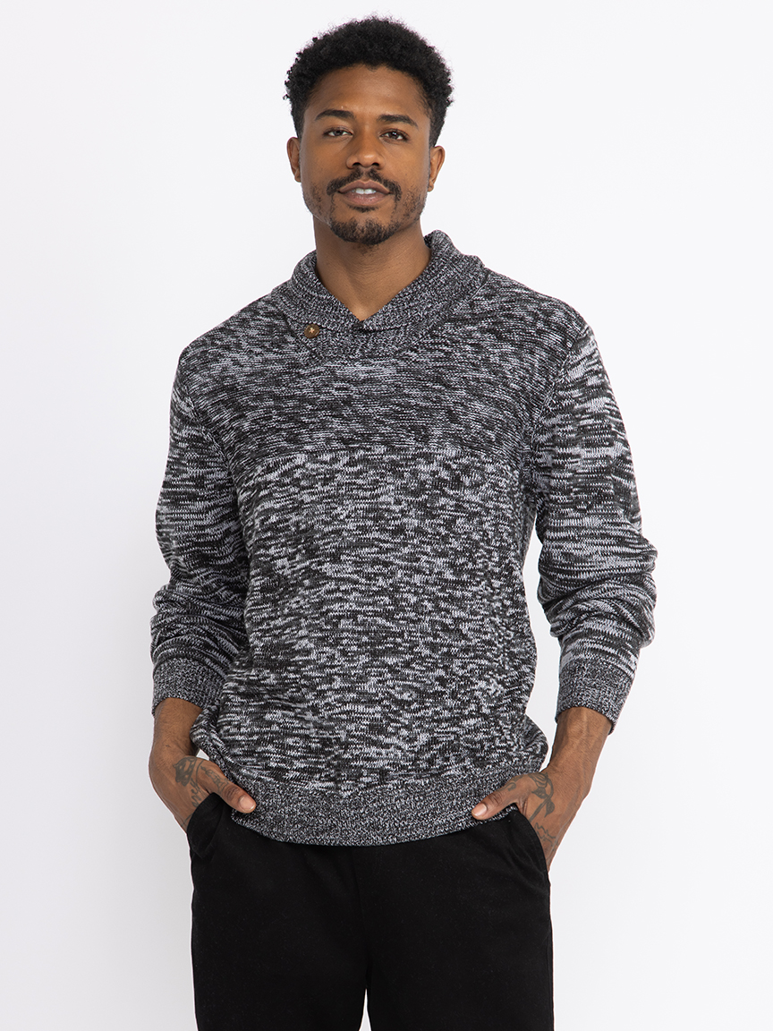 Men's Space Dye Shawl Sweater Warehouse One