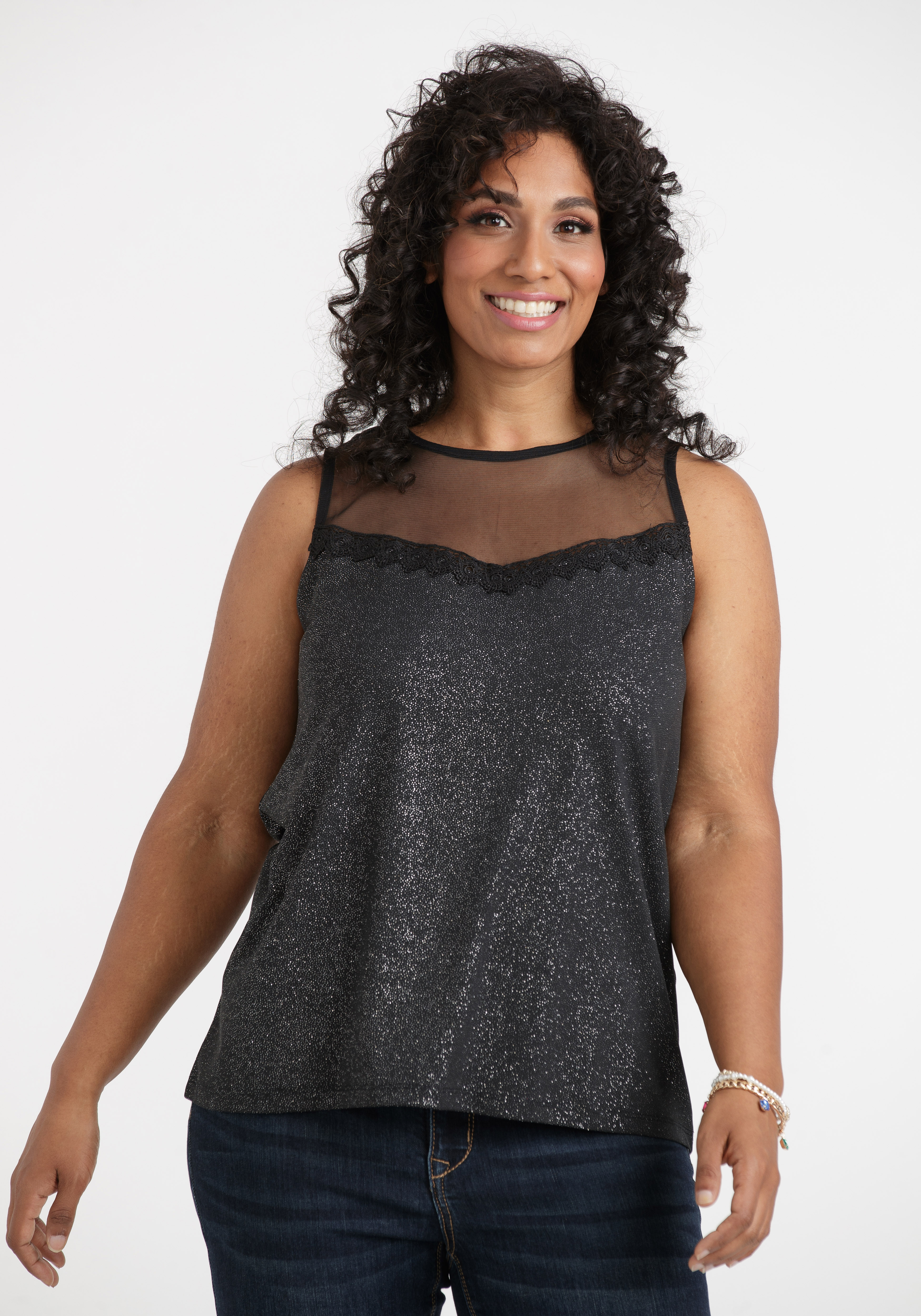 Women's Shimmer Mesh Tank Warehouse One