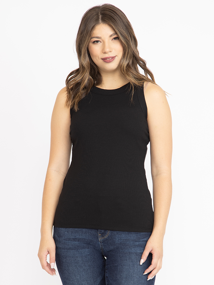 Women's Rib Crew Neck Tank Warehouse One