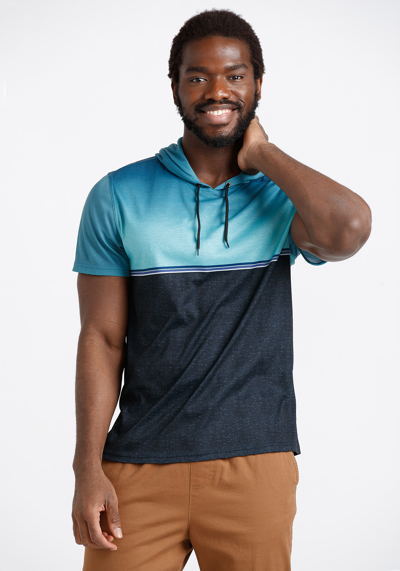 Men's Short Sleeve Tee with Hood Warehouse One