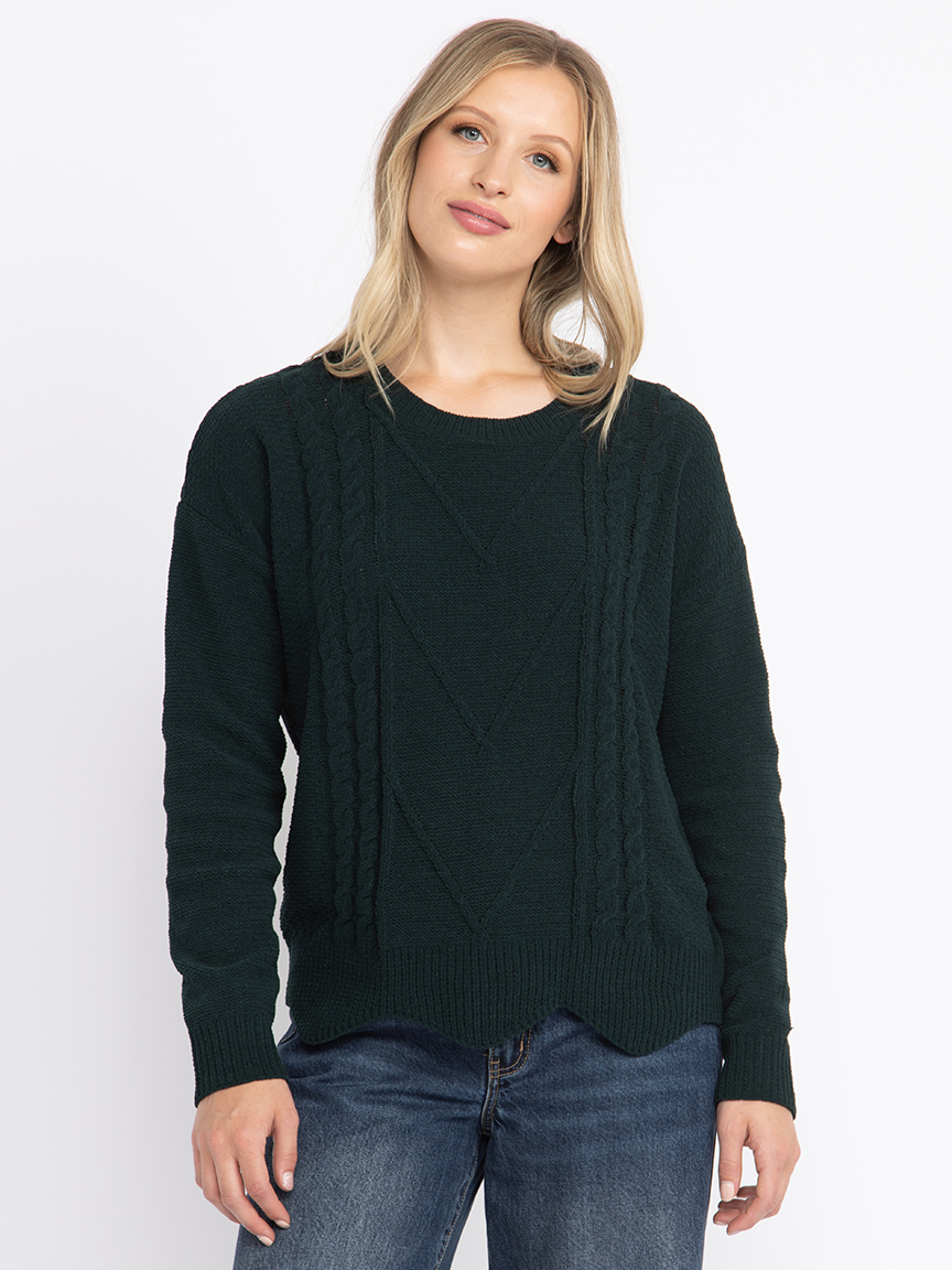 Women's Chenille Cable Sweater Warehouse One