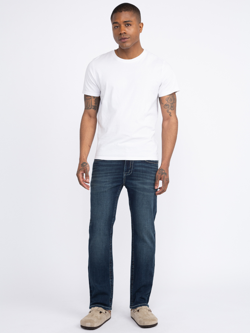 Men's Comfort Denim Slim Straight Jeans Warehouse One