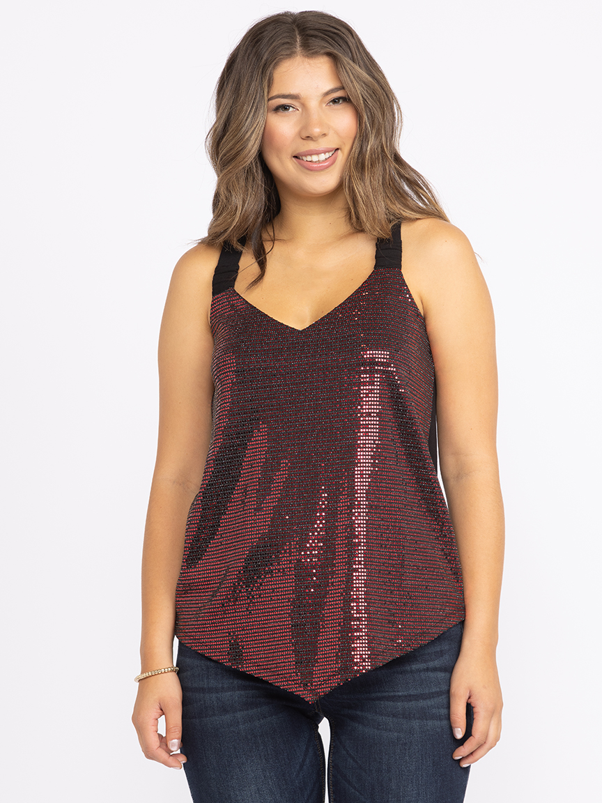 Women's Sequin Handkerchief Tank Warehouse One