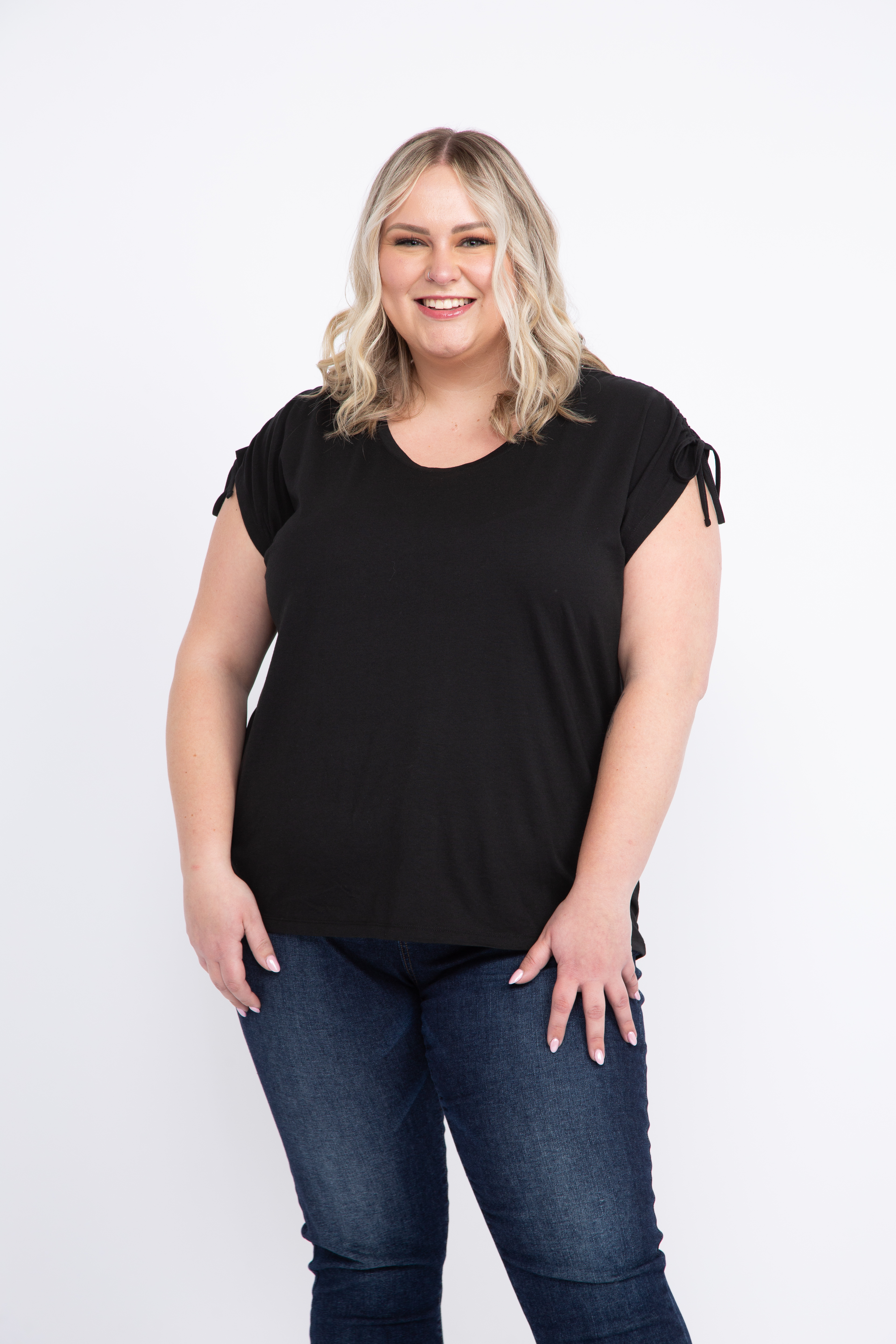 Women's Cap Sleeve Tee with Ties Warehouse One