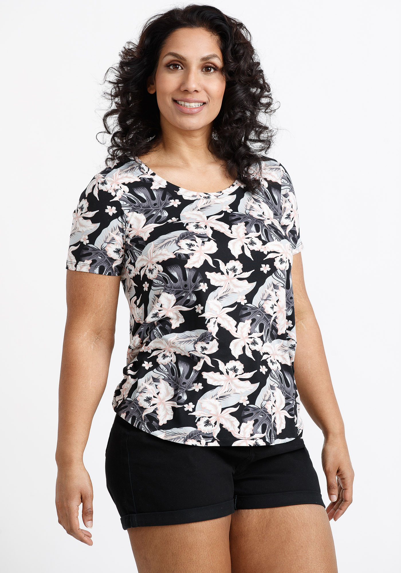 Women's Tropical Scoop Neck Tee Warehouse One