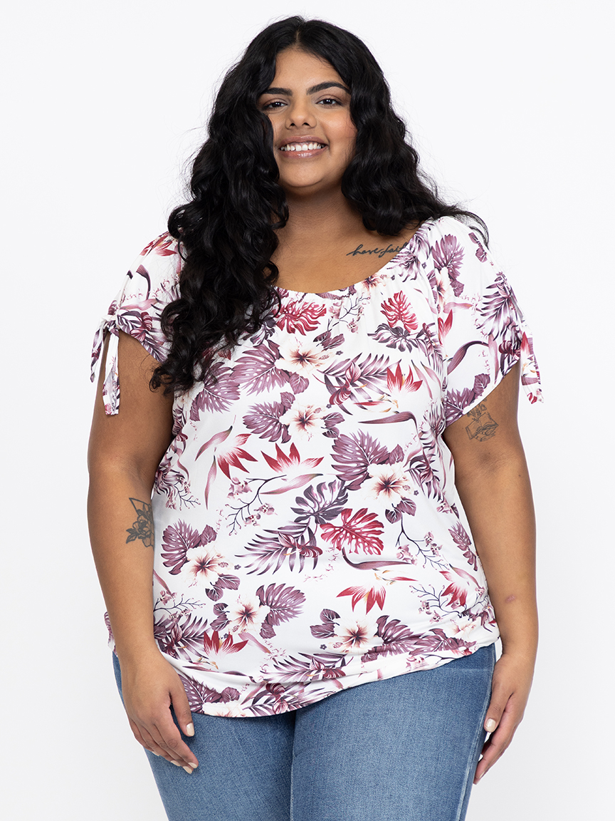 Women's Tropical Split Sleeve Top Warehouse One