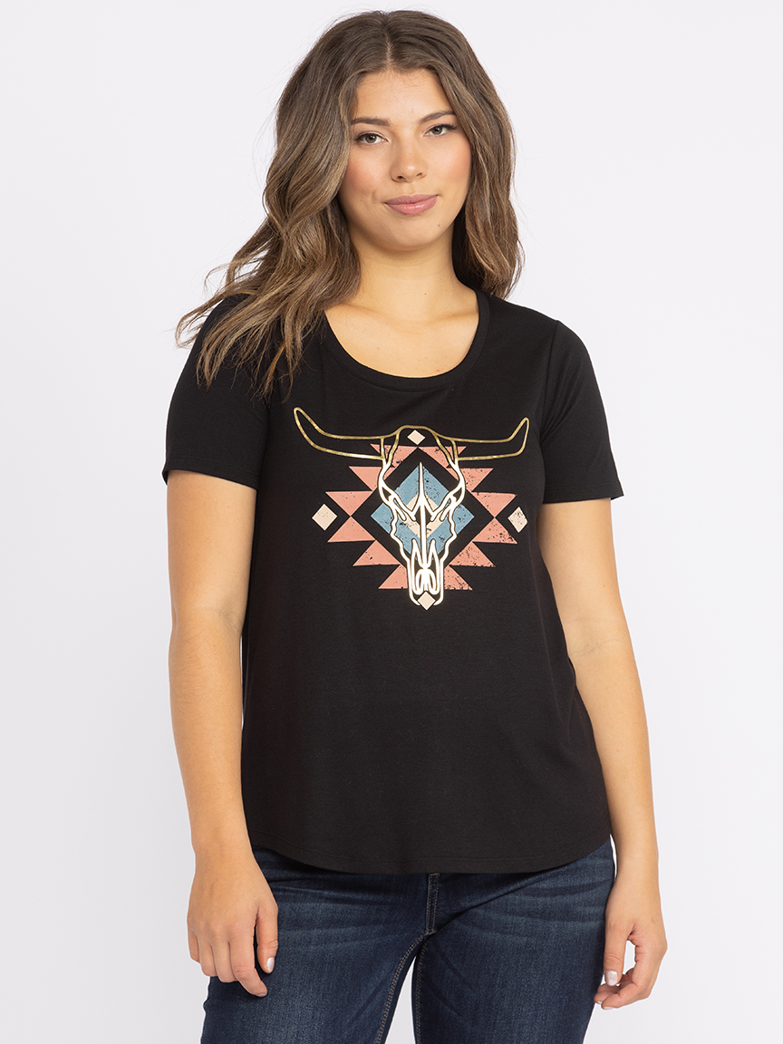 Women's Bull Head Scoop Neck Tee Warehouse One