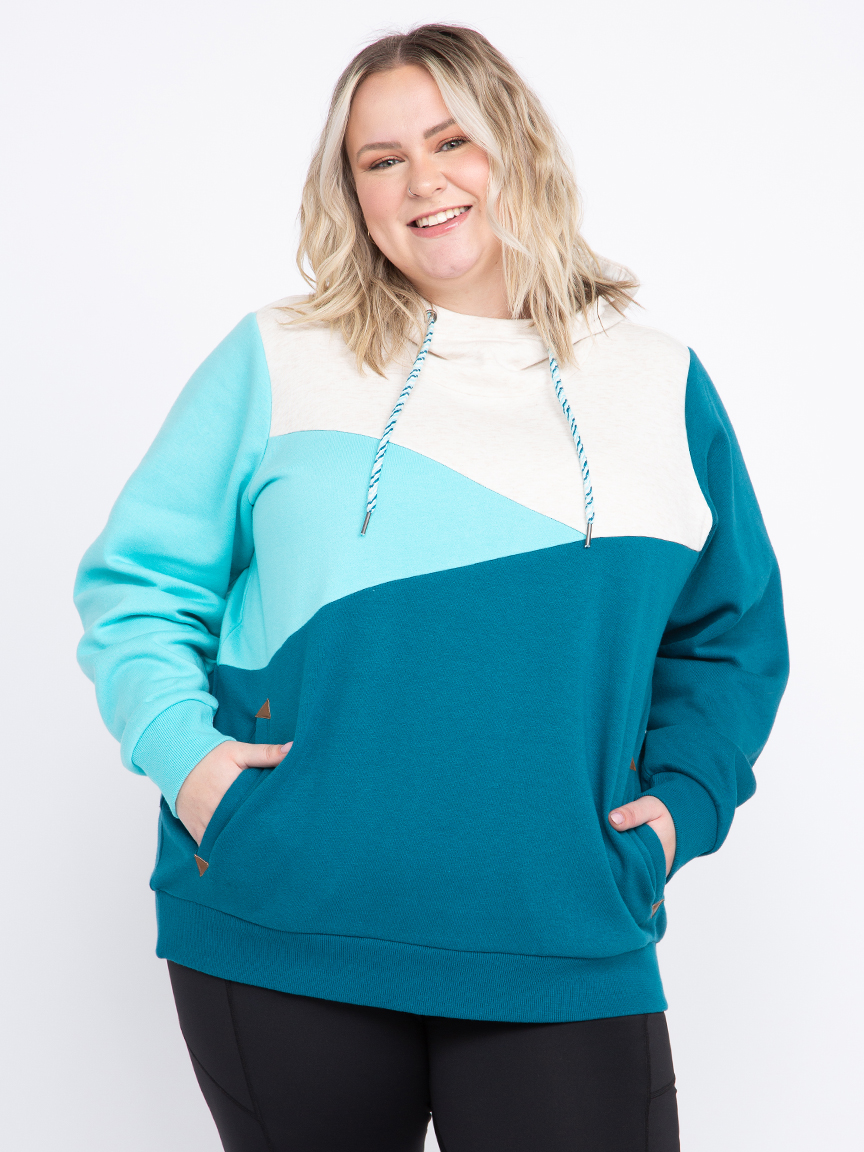 Women's Two Tone Colour Block Hoodie Warehouse One
