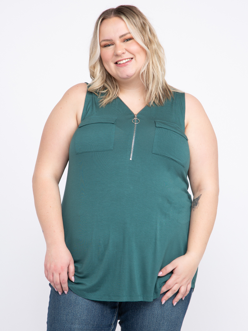 Women's Half Zip Tank Warehouse One