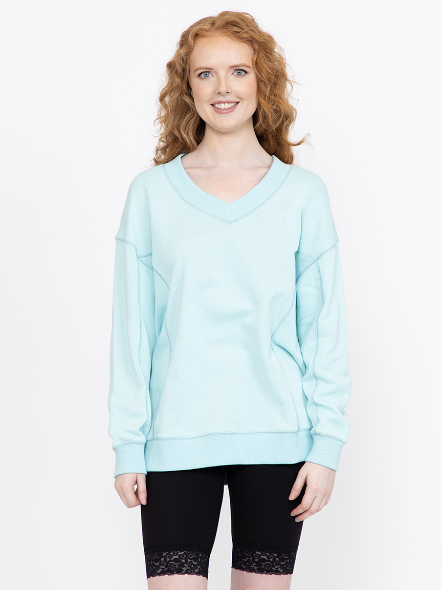 Women's V Neck Sweatshirt Warehouse One