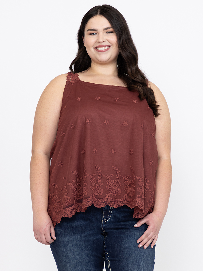 Women's Mesh Overlay Tank Warehouse One