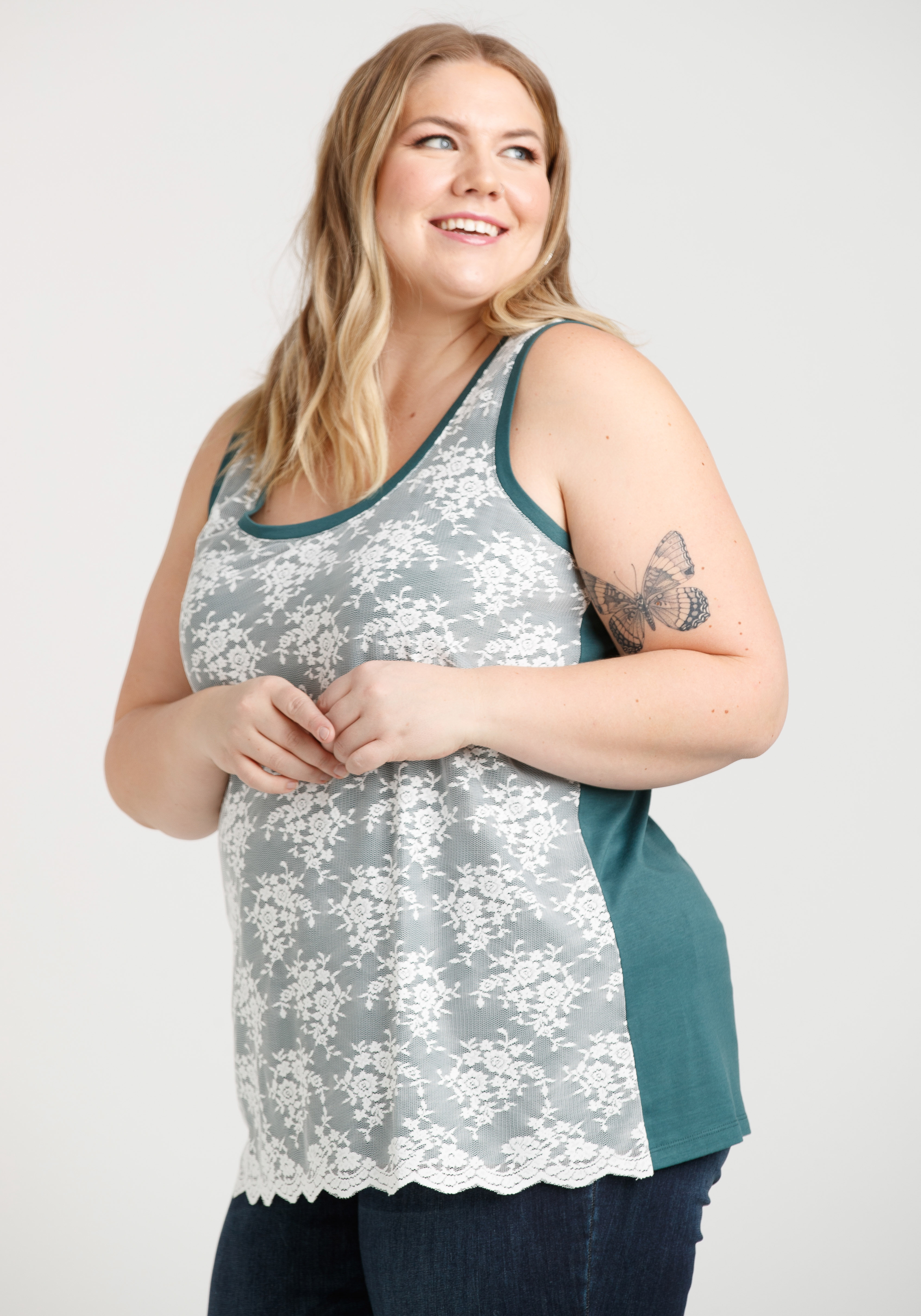 Women's Lace Overlay Tank Warehouse One